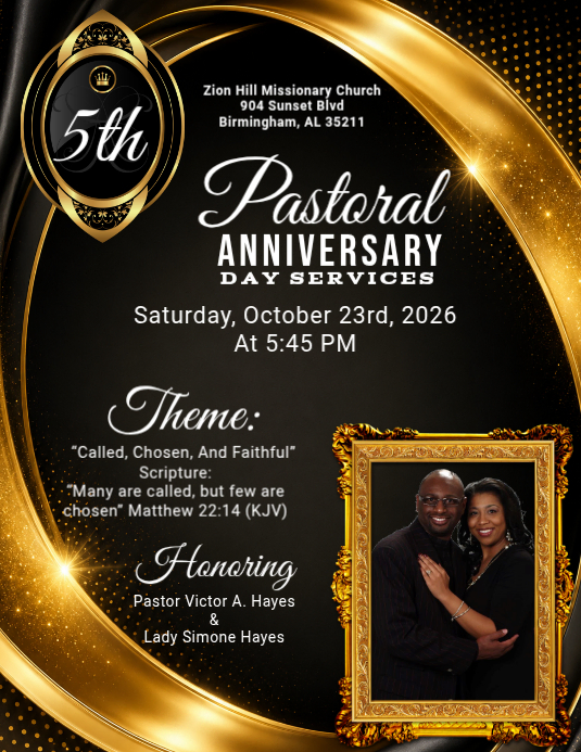 Pastoral Anniversary Flyers Template | PosterMyWall