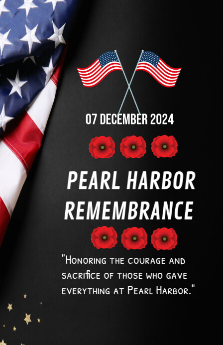 Black Professional Pearl Harbor Remembrance Tabloid Template | PosterMyWall