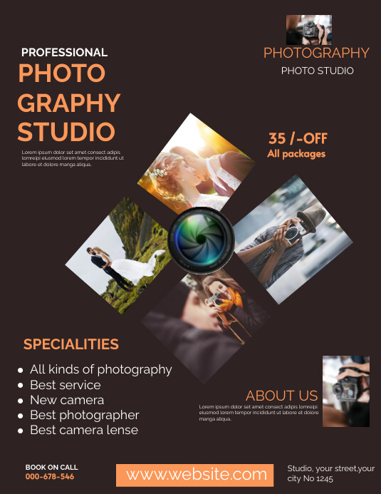 Black Professional Photography Studio Flyer ( Template | PosterMyWall