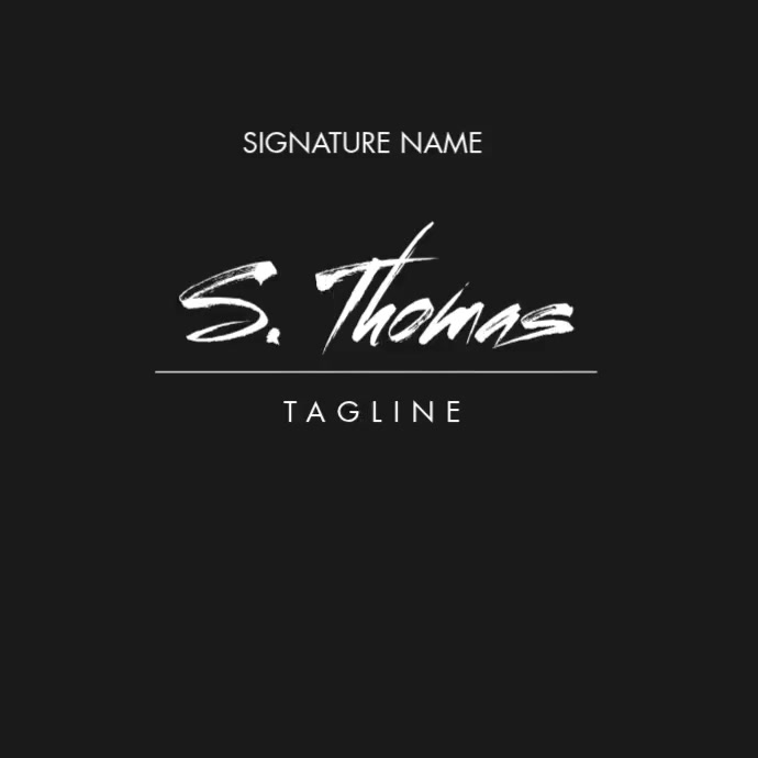 Black Professional Photography Watermark Signature White Logo Template ...