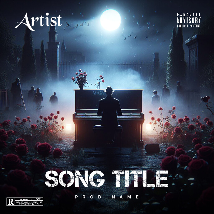 Black Professional Pianist Album Cover Templat | PosterMyWall