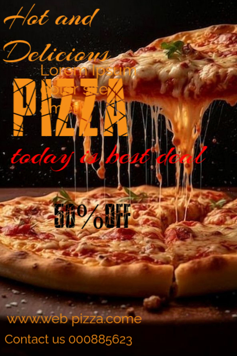 Black Professional Pizza Deals Poster Template | PosterMyWall