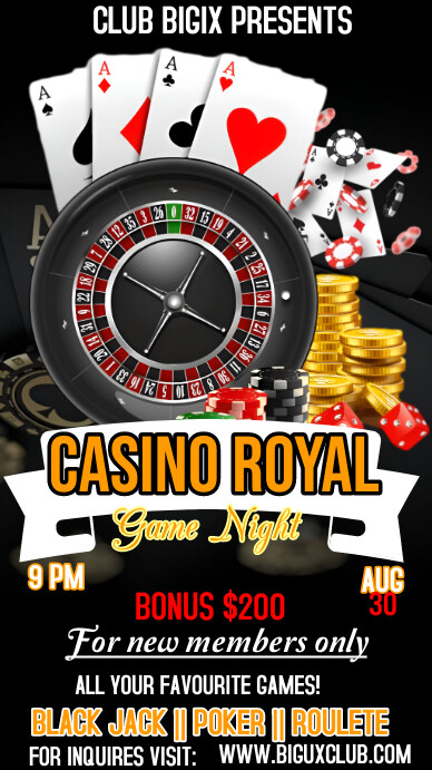 Black Professional Poker And Casino Flyer Ins Template | PosterMyWall