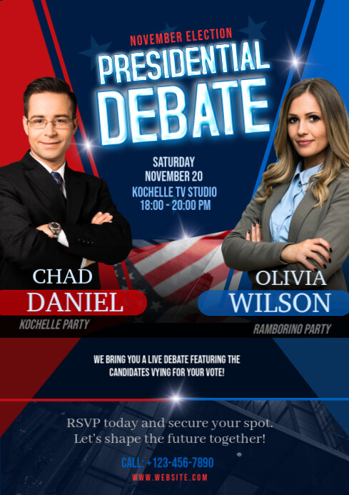 Copy of Black Professional Presidential Debate A4 | PosterMyWall