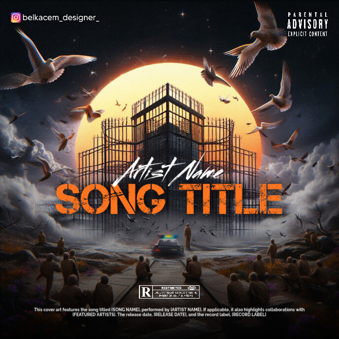 Black Professional Prison Album Cover Template | PosterMyWall