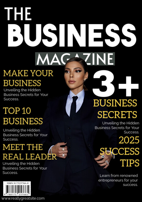 Black Professional Professional Magazine Cover A4 Template | PosterMyWall