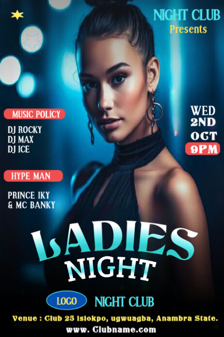 Black Professional Professional Night Club Flyer Poster Template ...