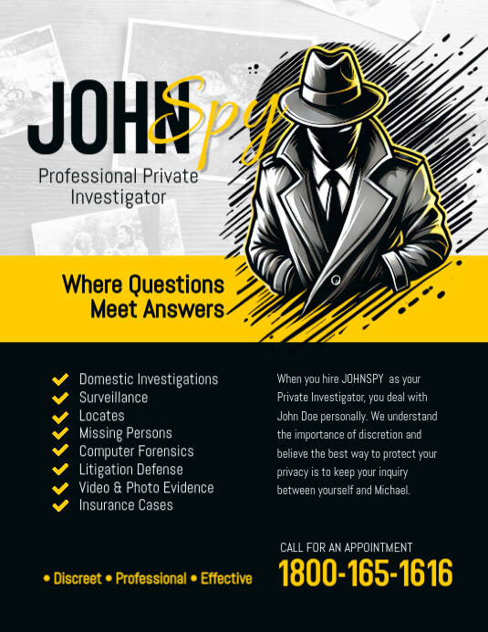 Copy of Black Professional Professional Private Investigator Template ...