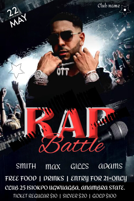 Copy of Black Professional Professional Rap Battle Flyer Poster ...