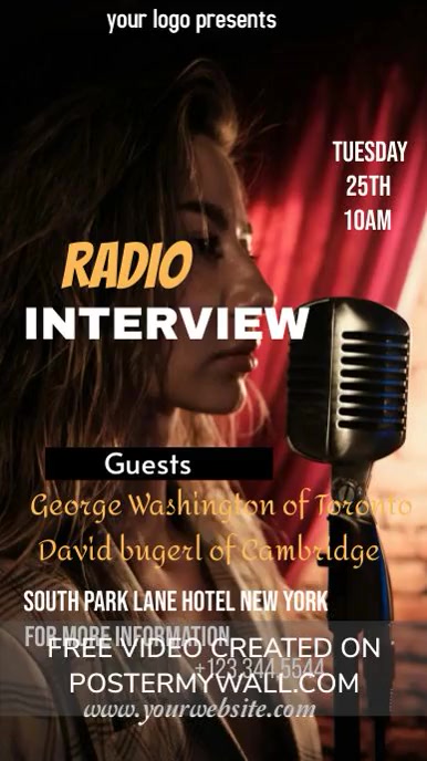 Black Professional Rádio Interview Digital Di Template | PosterMyWall