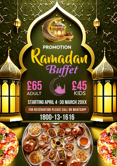 Copy of Black Professional Ramadan Buffet Menu Flyer A4 | PosterMyWall