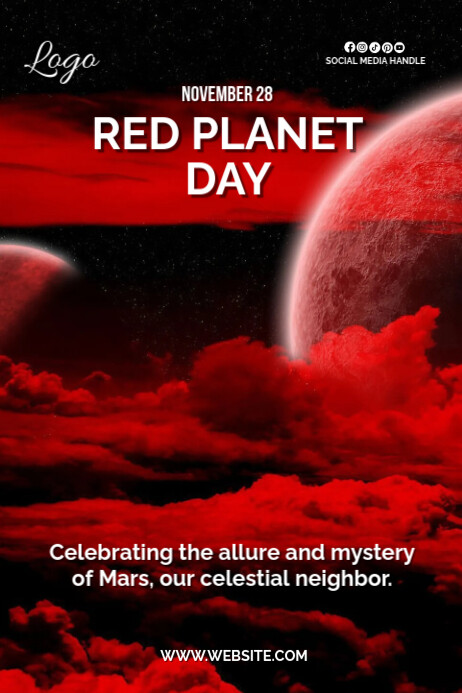 Black Professional Red Planet Day Poster Template | PosterMyWall