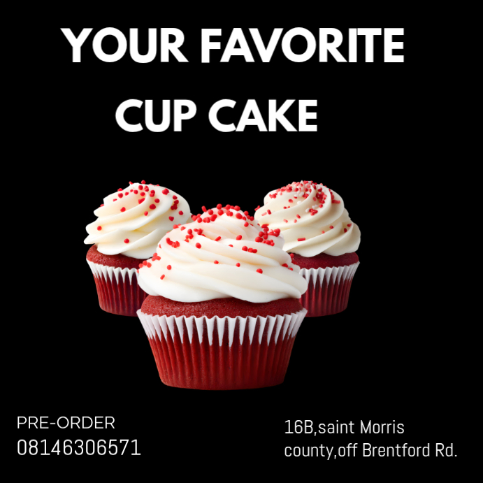 Plantilla de Black Professional Red Velvet Cupcake Bakery Shop ...