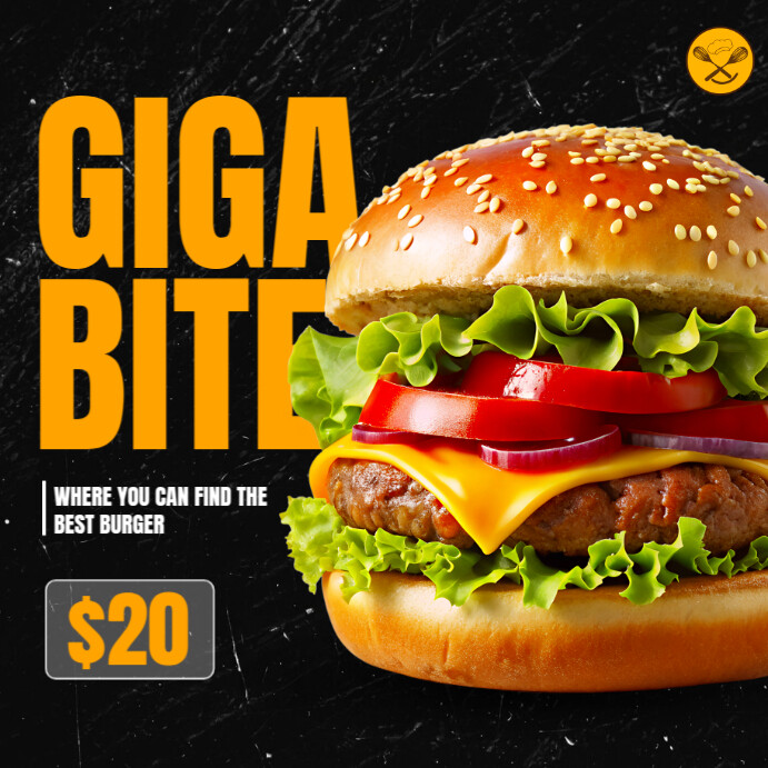 Copy of Black Professional Restaurant Instagram Post | PosterMyWall