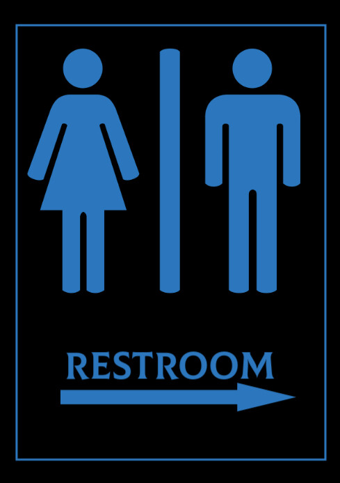Copy of Black Professional Restroom A4 | PosterMyWall