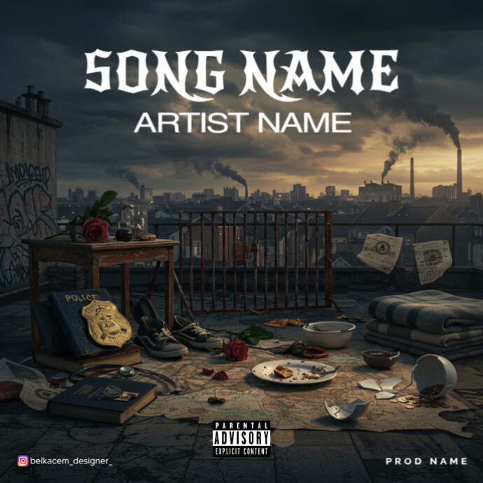 Black Professional Roof Sdf Album Cover Template | PosterMyWall