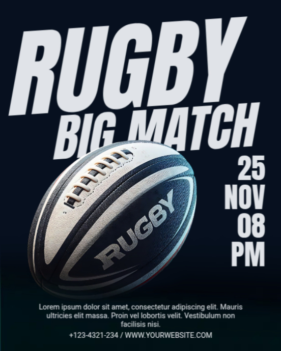 Plantilla de Black Professional Rugby Instagram Portrait | PosterMyWall