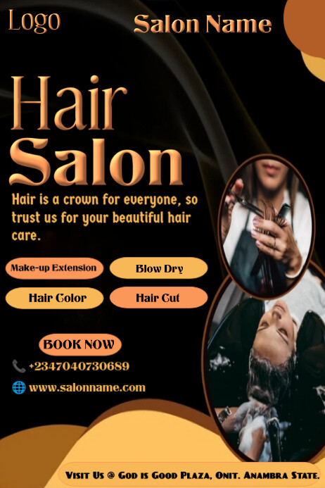 Copy of Black Professional Salon Flyer Poster | PosterMyWall