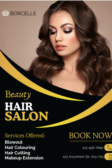 Black Professional Saloon Poster Template | PosterMyWall