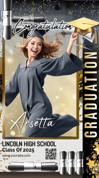 Black Professional Shine Bright, Graduate Instagram Story Template | PosterMyWall