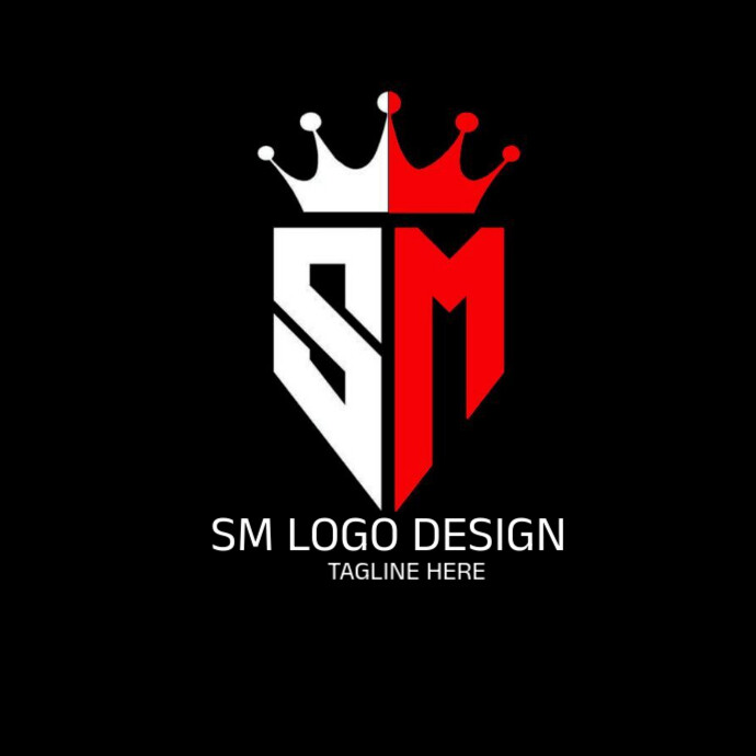 Black Professional Sm Logo Design Logo Template | PosterMyWall
