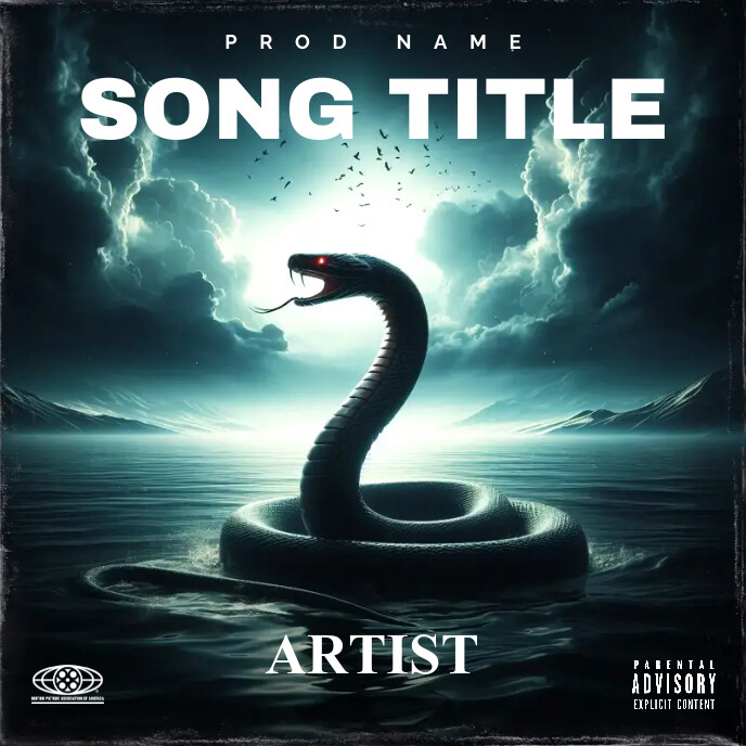 Black Professional Snake Album Cover Template | PosterMyWall