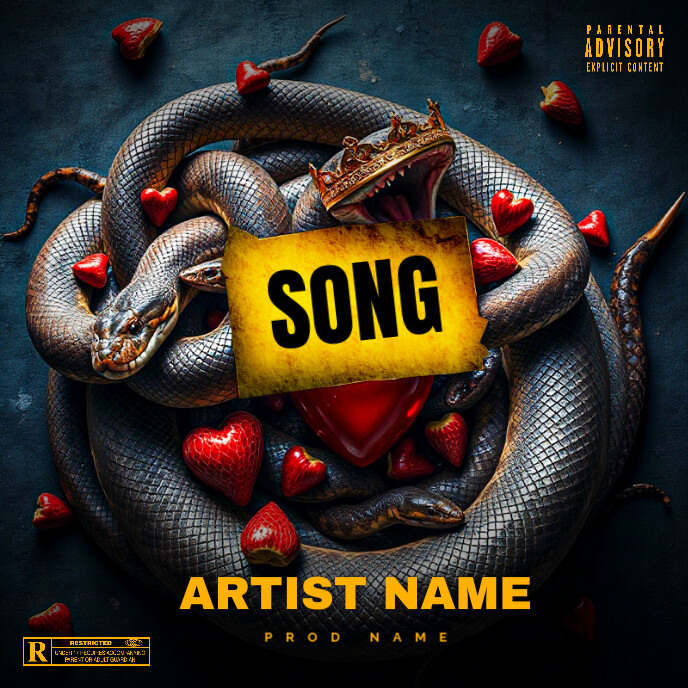 Black Professional Snake Album Cover Template | PosterMyWall