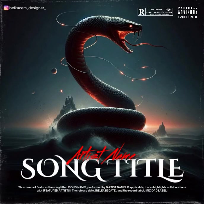 Black Professional Snake Sea Motion Album Cover Templat | PosterMyWall