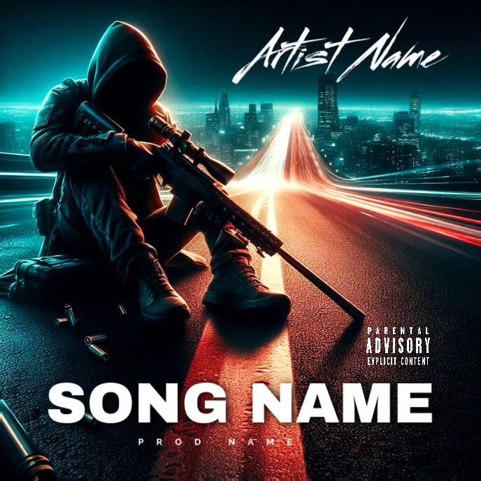 Black Professional Sniper Album Cover Template | PosterMyWall