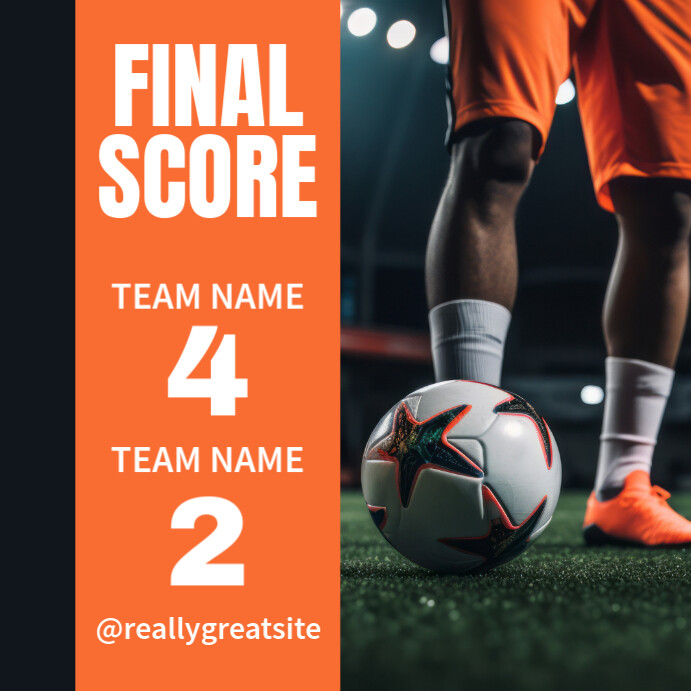 Copy of Black Professional Soccer Final Score Instagram Post | PosterMyWall