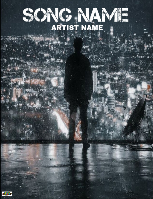 Copy of Black Professional Song Album Cover Flyer (us Letter ...