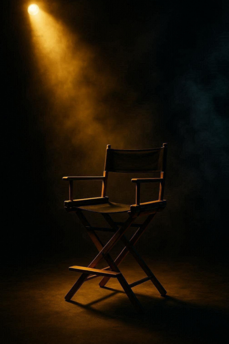 Modèle Black Professional Spotlight On The Director's Chair Poster ...