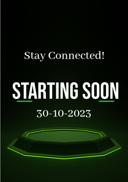 Black Professional Starting Soon Notice A4 Template | PosterMyWall