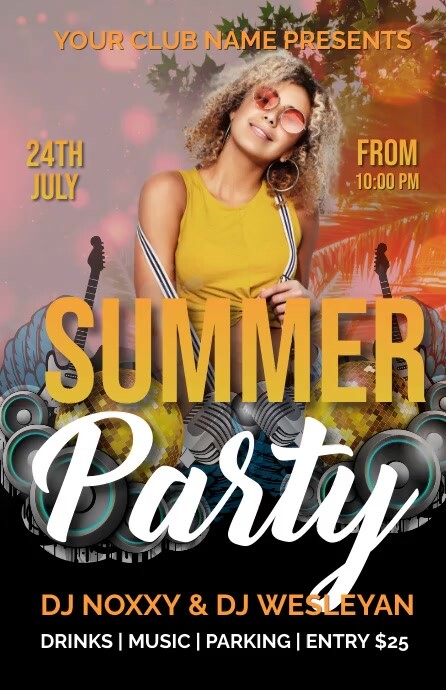Modèle Black Professional Summer Party Half Page Wid | PosterMyWall