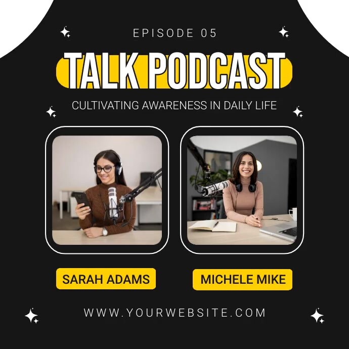 Plantilla de Black Professional Talk Podcast Instagram Pos | PosterMyWall