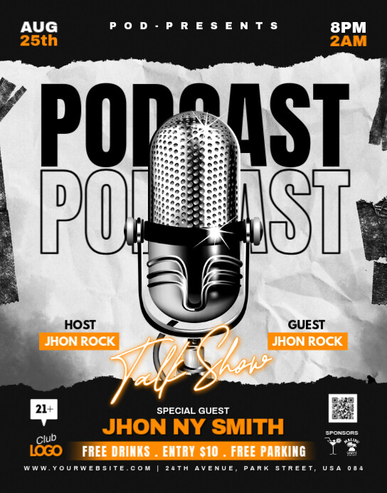 Copy of Black Professional Talk Show Podcast Poster/wallboard ...