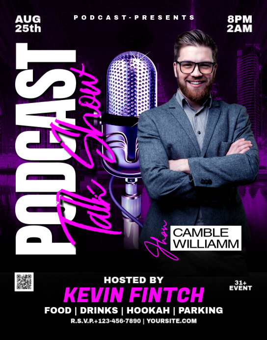 Copy of Black Professional Talk Show Podcast Poster/wallboard ...