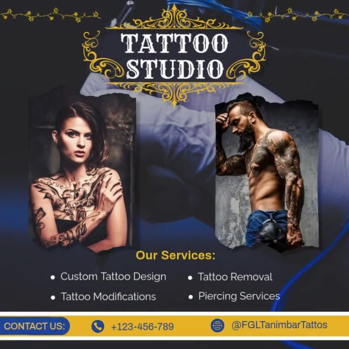 Copy of Black Professional Tattoo Studio 2024 Instagram Post | PosterMyWall
