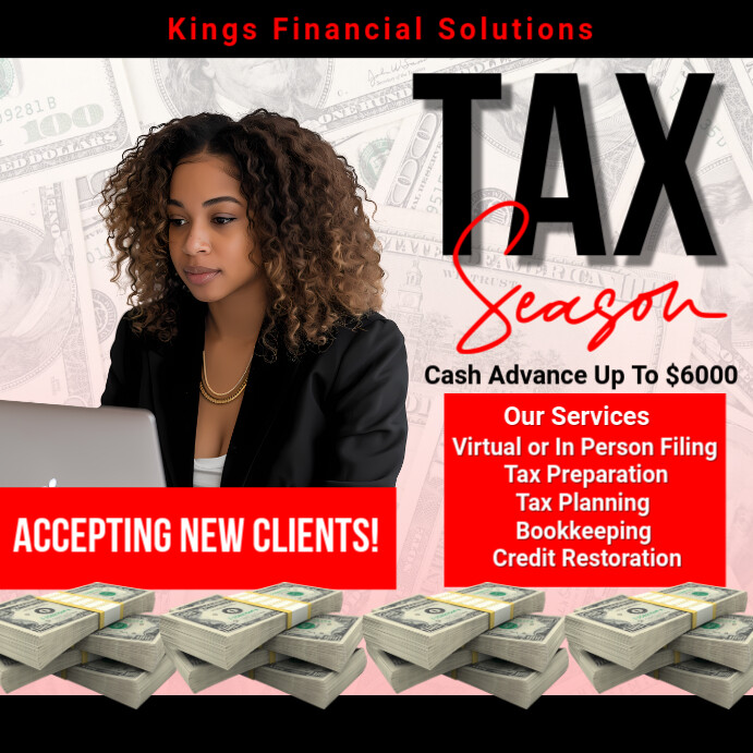 Black Professional Tax Season Instagram Post Template | PosterMyWall
