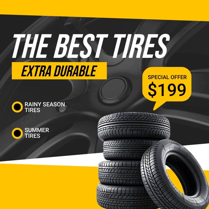 Black Professional The Best Tires Instagram P Template | PosterMyWall