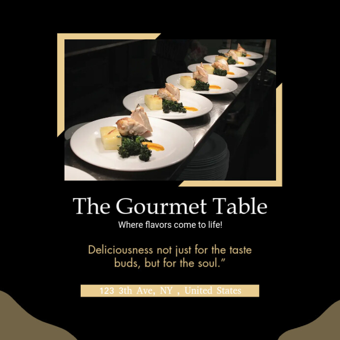 Modèle Black Professional The Gourmet Table Instagram Post | PosterMyWall