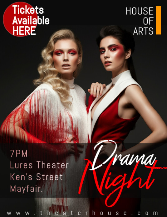 Plantilla de Black Professional Theater House Flyer (us Letter ...