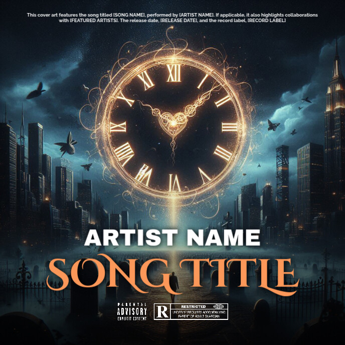 Black Professional Time City Album Cover Template | PosterMyWall