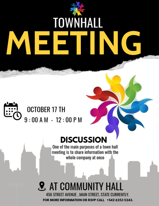 Black Professional Town Hall Meeting Flyer ( Template | PosterMyWall