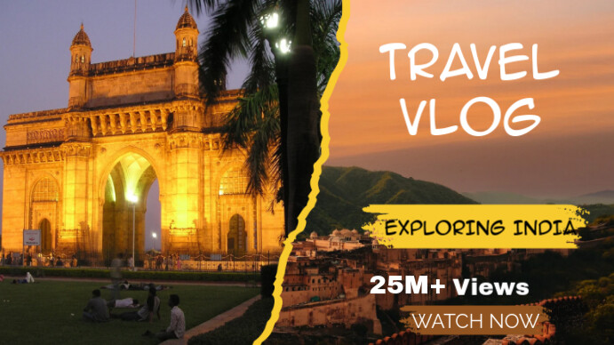 Black Professional Travel Vlog Youtube Thumbnail Template | PosterMyWall