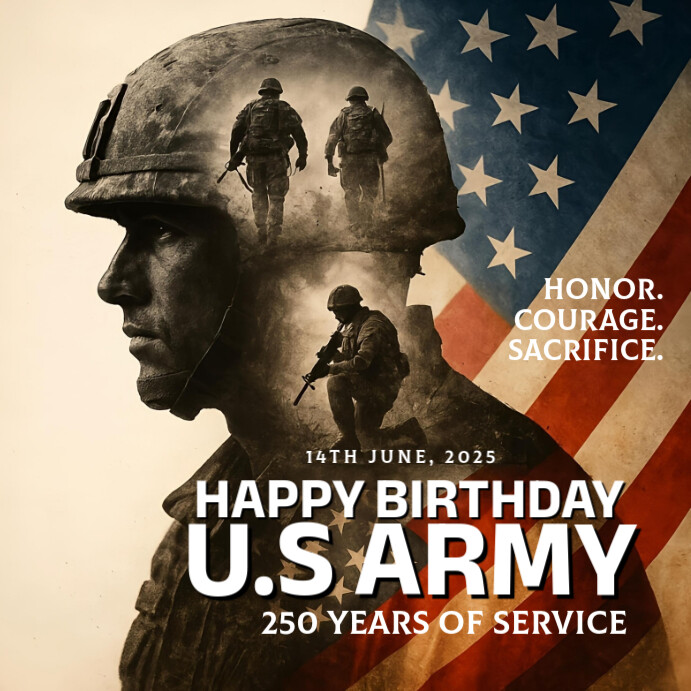 Black Professional U.s. Army Birthday Instagram Post Template ...