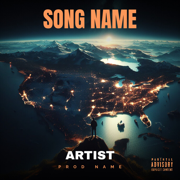 Black Professional Usa Map Album Cover Template | PosterMyWall