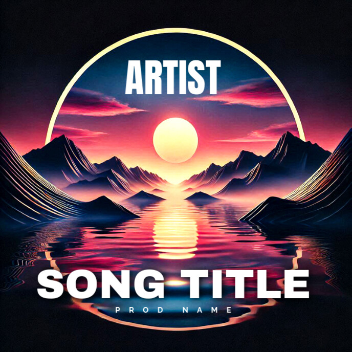 Black Professional Vector Sunset Album Cover Template | PosterMyWall