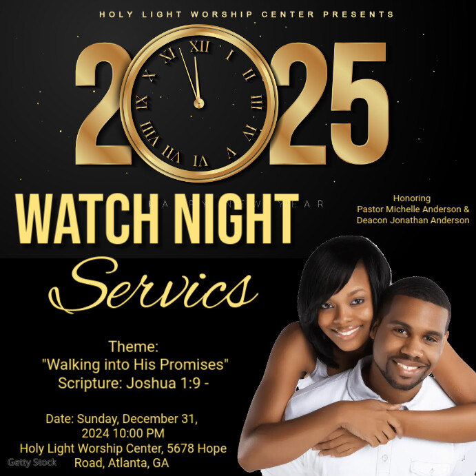 Copy of Black Professional Watch Night Church Service Flyer Instagram ...