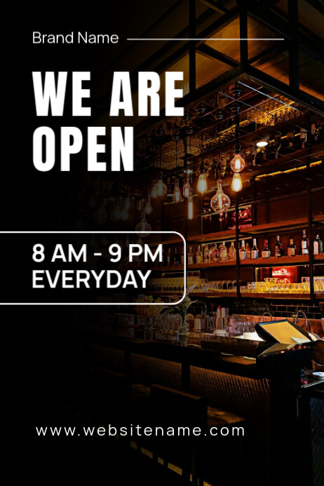 Black Professional We Are Open Cafe Poster Template | PosterMyWall